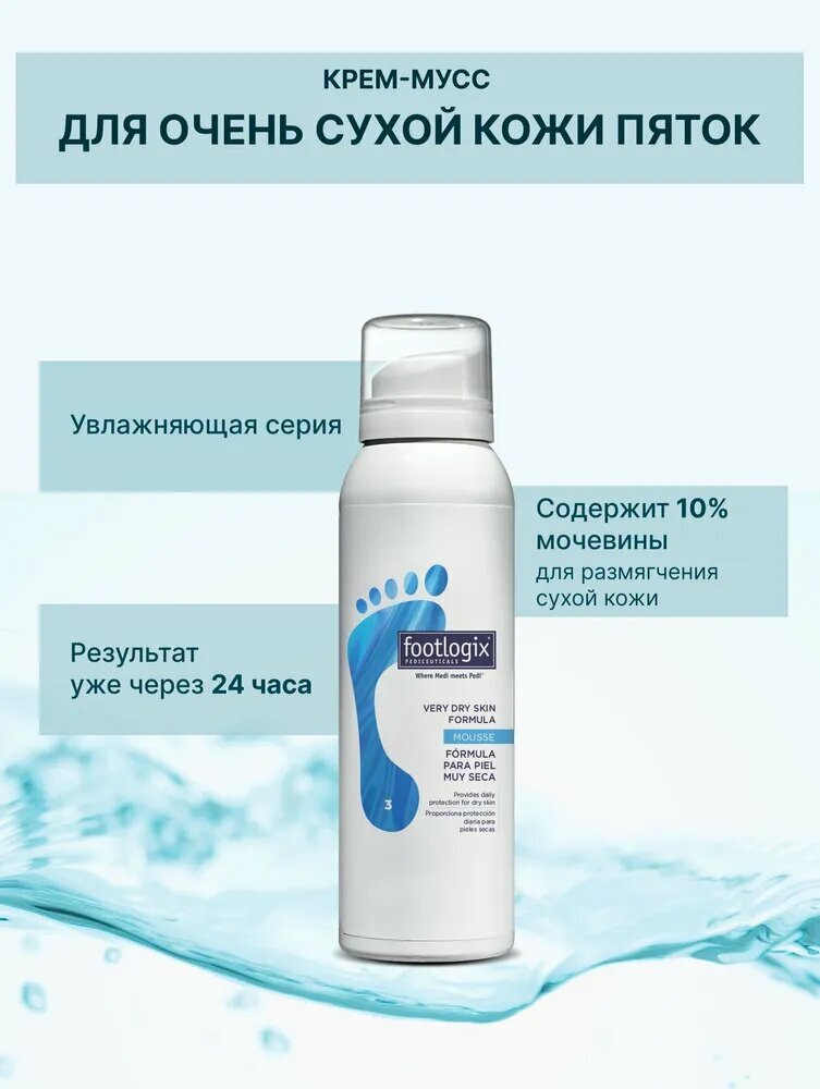 FOOTLOGIX "3" Very Dry Skin Formula Мусс для очень сухой кожи пяток 125 мл