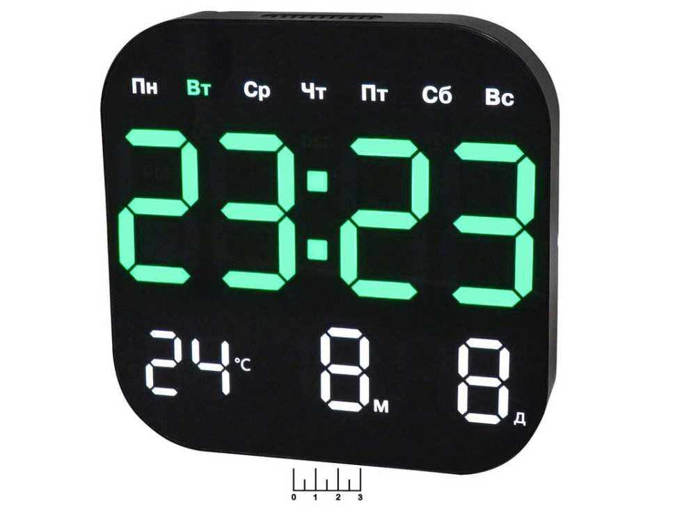 Часы цифровые Орбита OT-CLW20 белые/зеленые + ПДУ