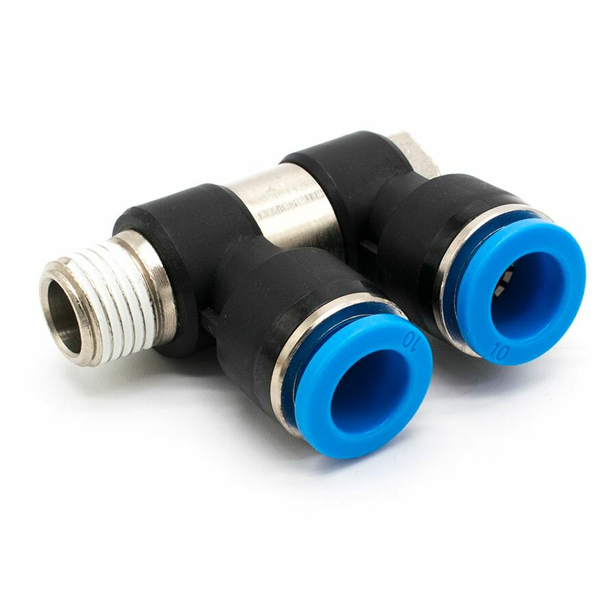 Пневмофитинг цанговый угловой поворотный PH(2) 10-02