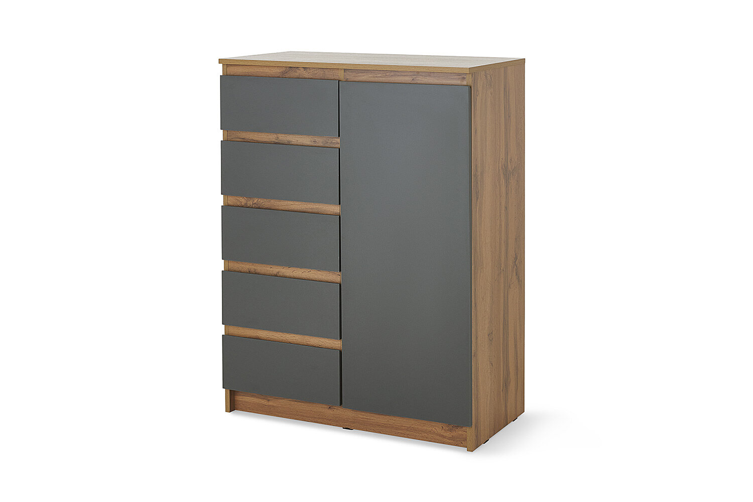 Комод напольный Hoff Stern, 83х114,3х43,3 см, ЛДСП, цвет серый графит, дуб Вотан