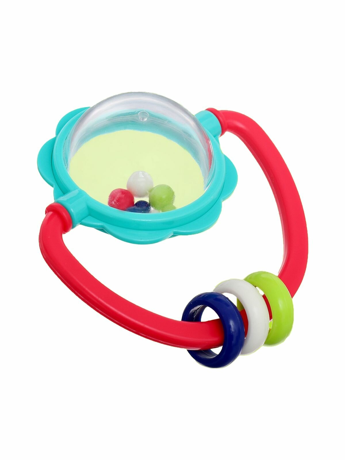 Погремушка "Шарики" для новорожденных с прорезывателем для зубов, первая развивающая тактильная игрушка для малышей, детская шумелка
