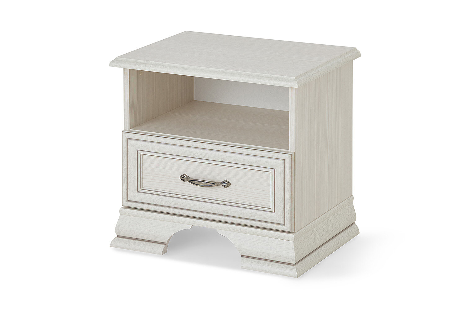 Тумба прикроватная Hoff Tiffany, 49х47,9х37 см, ниша и ящик, матовый фасад, ЛДСП, цвет вудлайн кремовый
