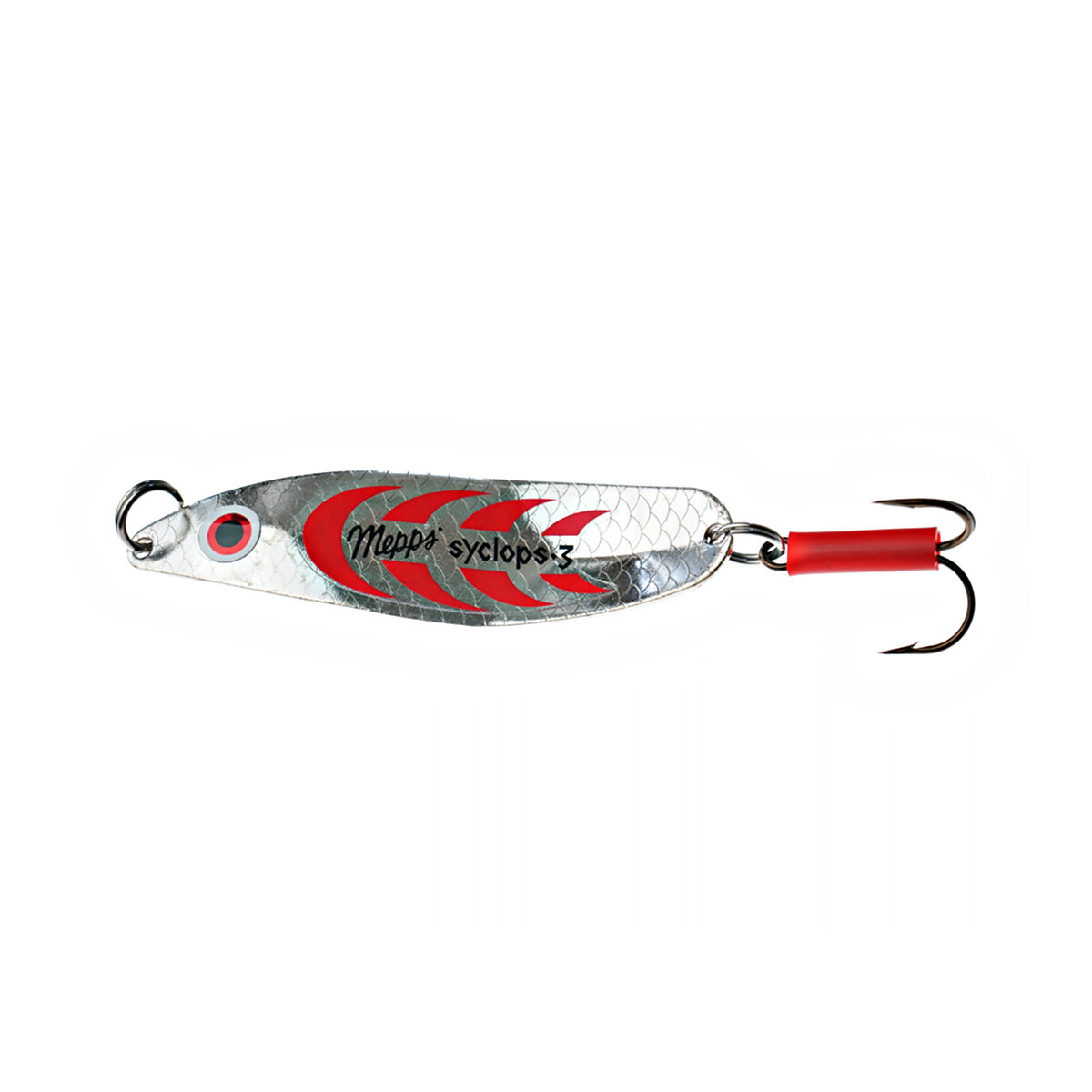 Блесна Mepps Syclops Silver/Red №3 (колеблющаяся, серебро, красные полоски) 26гр