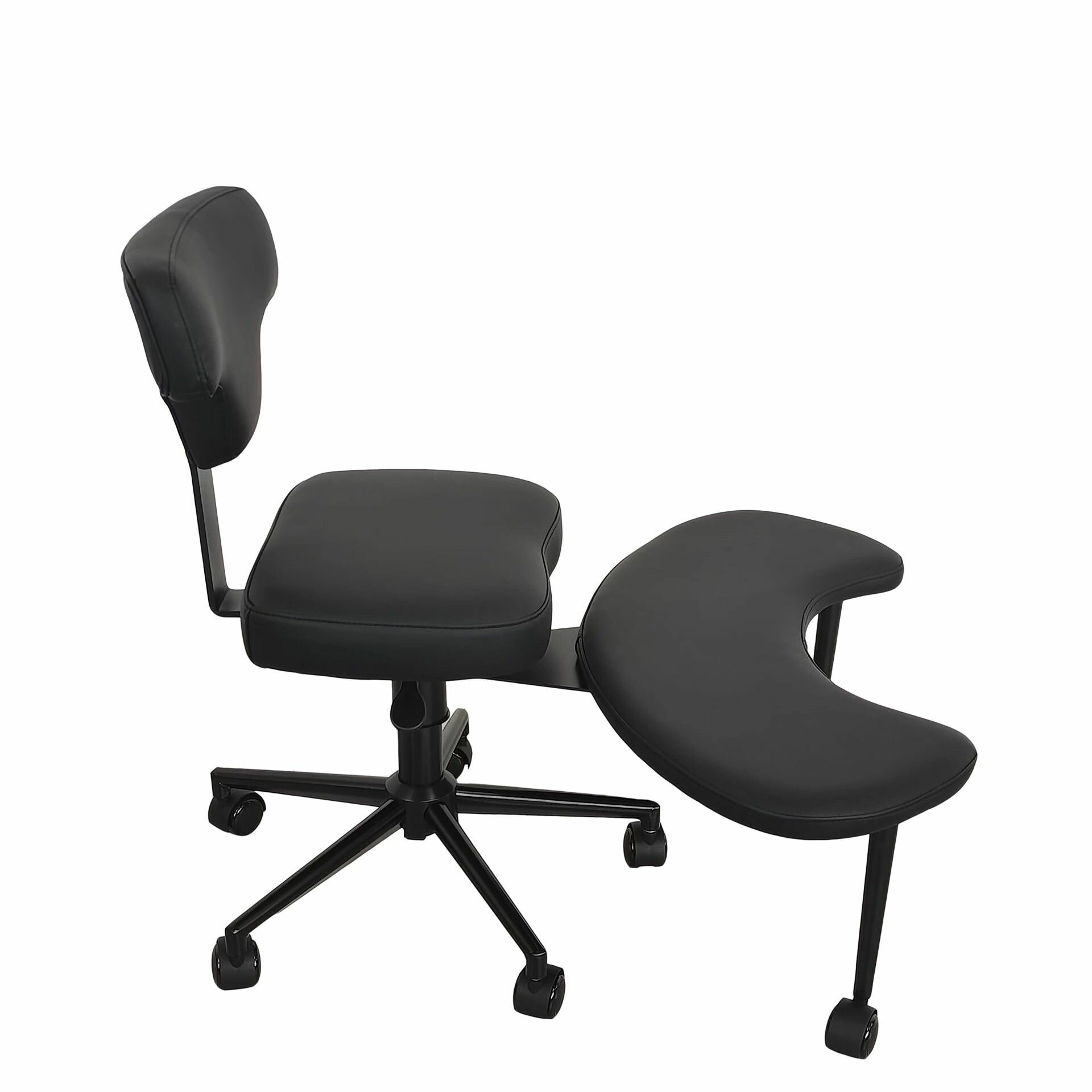 Офисное кресло "Со скрещенными ножками", металл, искусственная кожа, черное