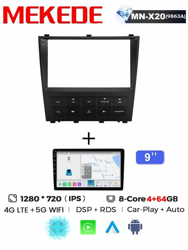 Магнитола 9" Mekede MN X20 Pro 4/64 Gb Lexus IS200 XE10 1999-2005 Toyota Altezza XE10 1998-2005 carplay