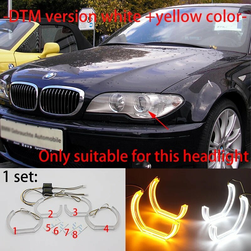 Для BMW E46 316i 318i 320i 325i 325xi 330i 330xi 99-05 Дневный свет DTM M4 Стиль для модернизации Crystal Angel Eyes комплект колец Version 5