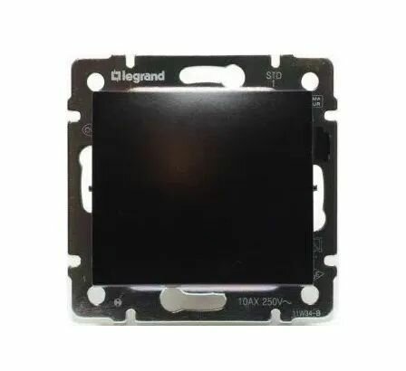 Переключатель одноклавишный проходной на 2 направления Le grand Valena (Черный) арт 770306; 1шт