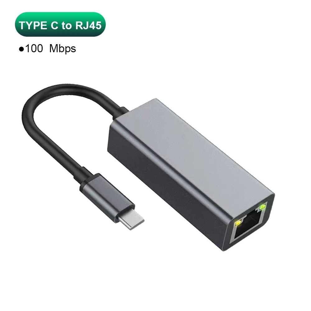 KEBIDU USB Type C Ethernet Адаптер Type-C 100Mbps