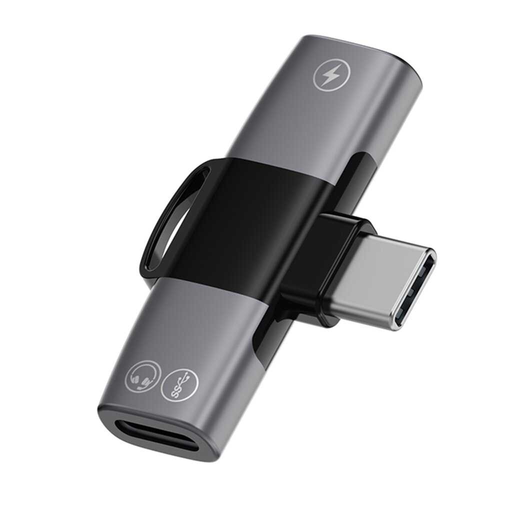 2-в-1 Разветвитель USB C для зарядки и наушников Male To Female, быстрая зарядка для телефона