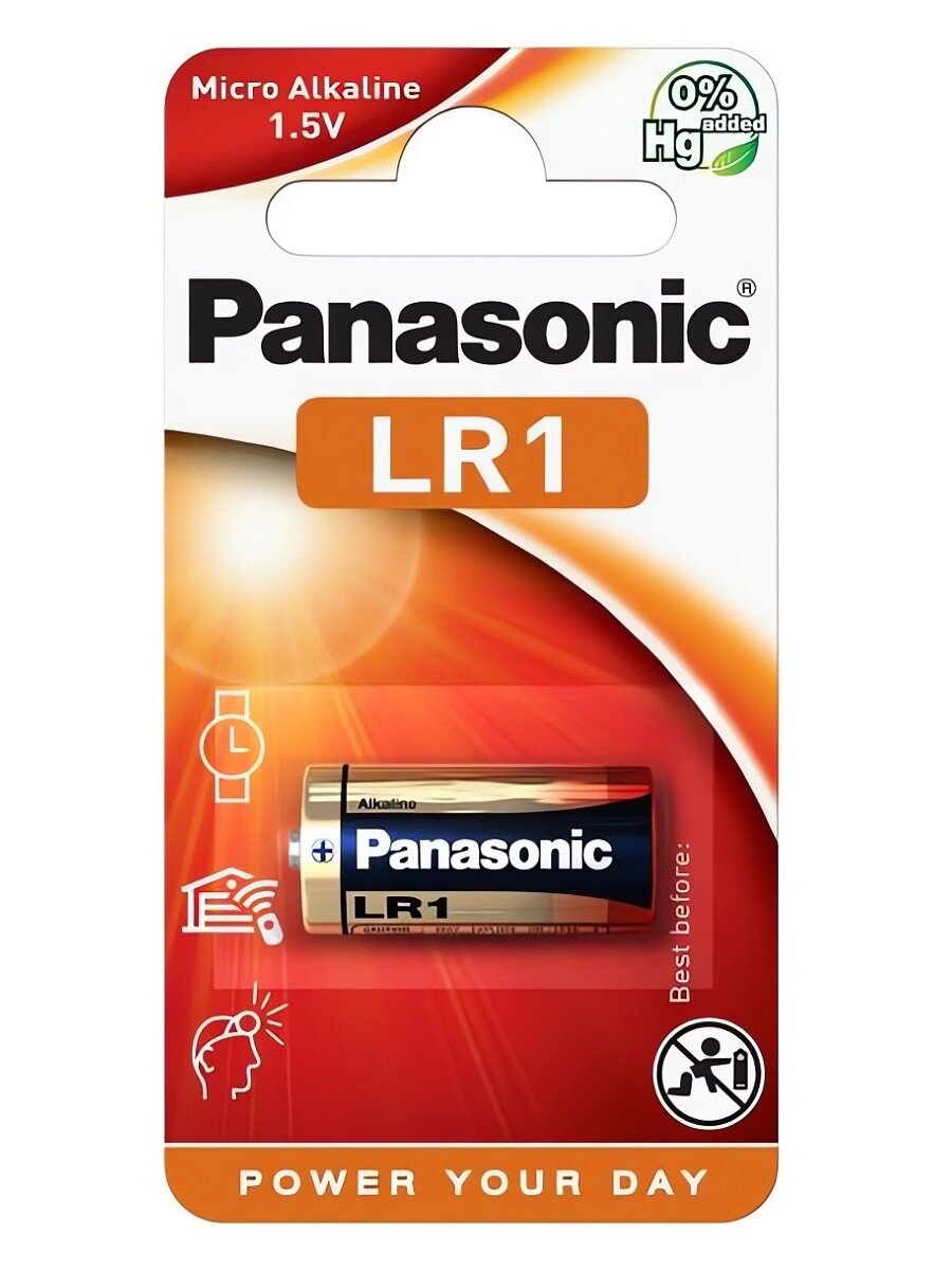 Батарейка Panasonic LR1 BL1, LR1L/1BE (щелочная, напряжение: 1.5 В)