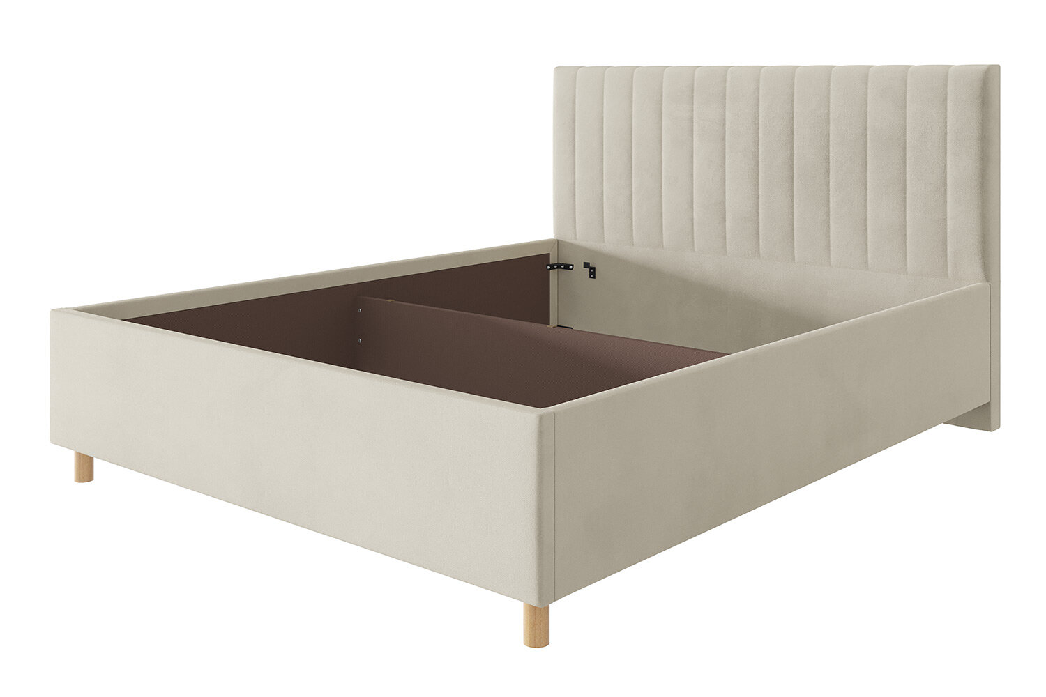 Каркас двуспальной кровати Garda, 180х200 см, светло-бежевый, без основания и подъемного механизма