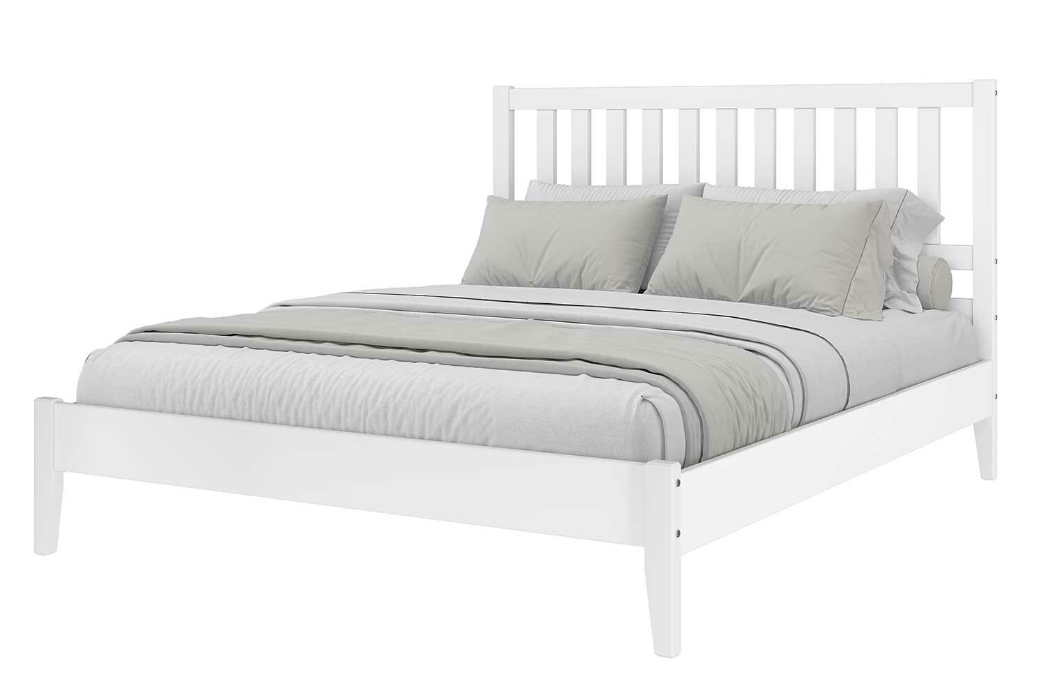 Кровать двуспальная Исланд, 140х200 см, основание в комплекте, цвет белый