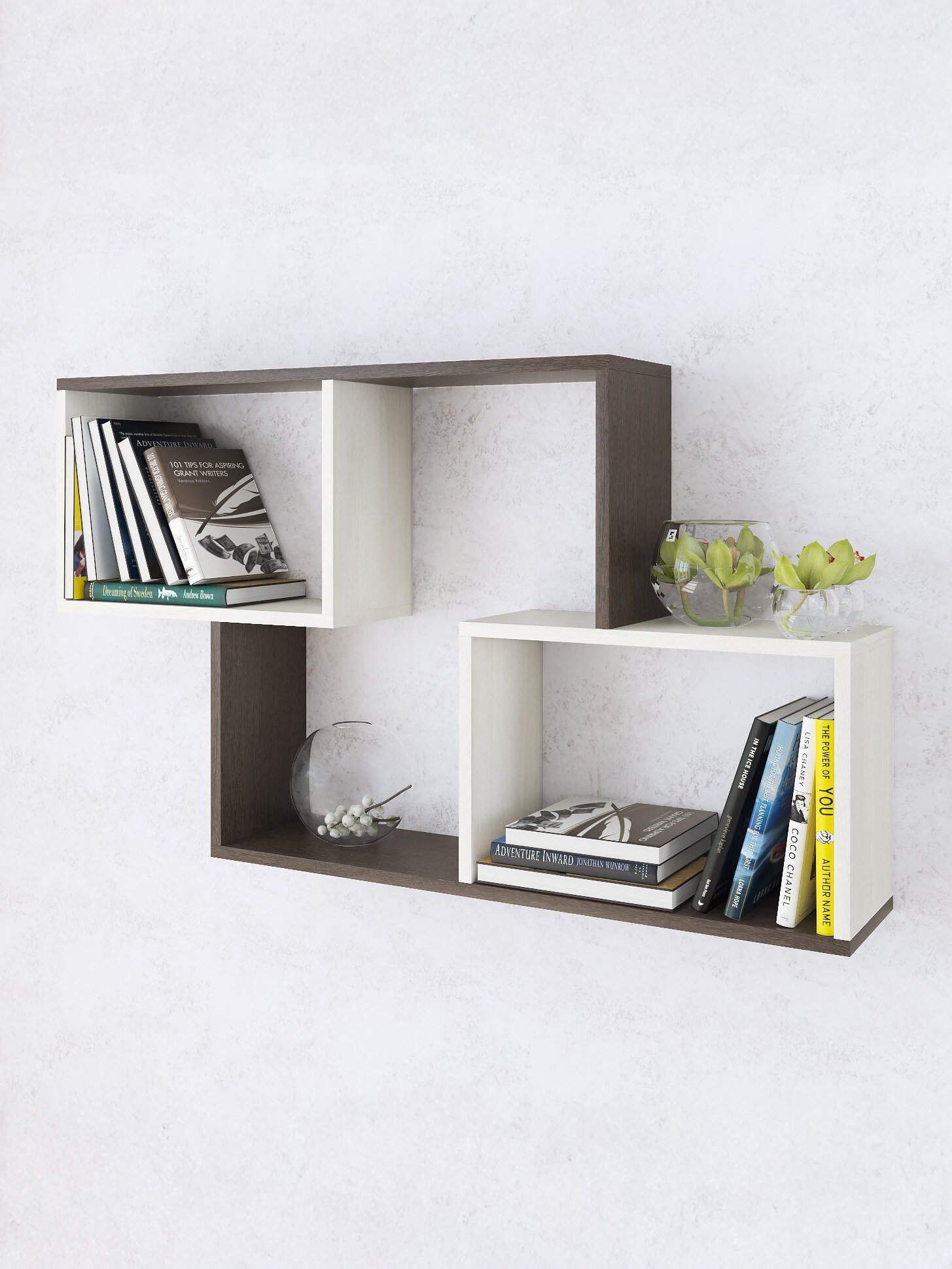 ARNIKA Полка настенная ПН-3 венге, ясень анкор светлый, 105х18х60 см