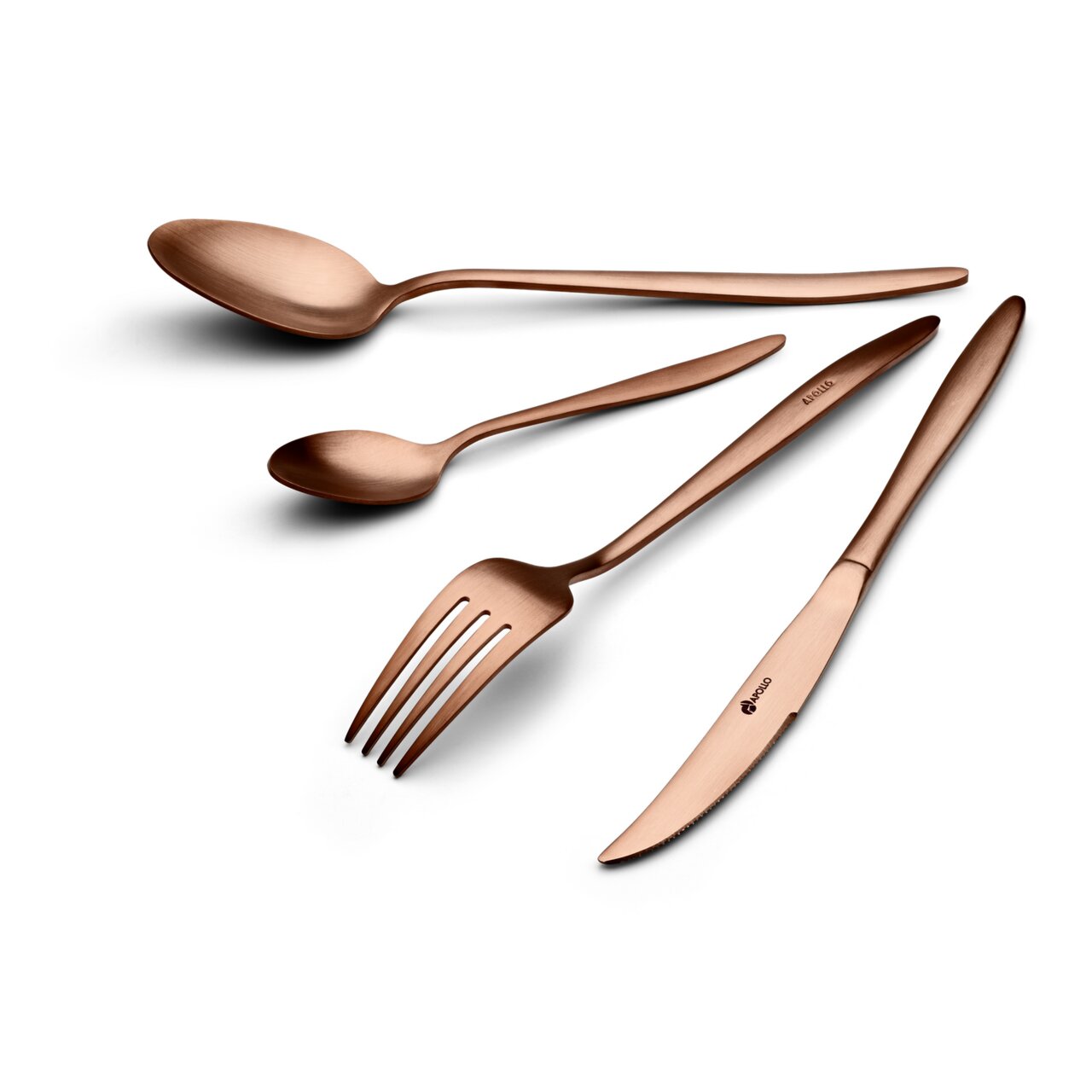 Apollo Lungo Rose Gold набор столовых приборов 16 предметов из нержавеющей стали