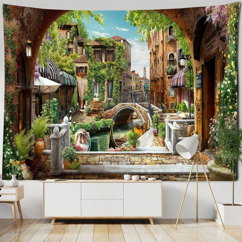 Гобелен окно скандинавского замка море