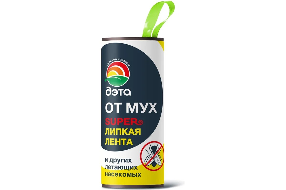 ДЭТА Мухолов Лента липкая против мух, инсектицидное средство для помещений и улицы, 1 шт