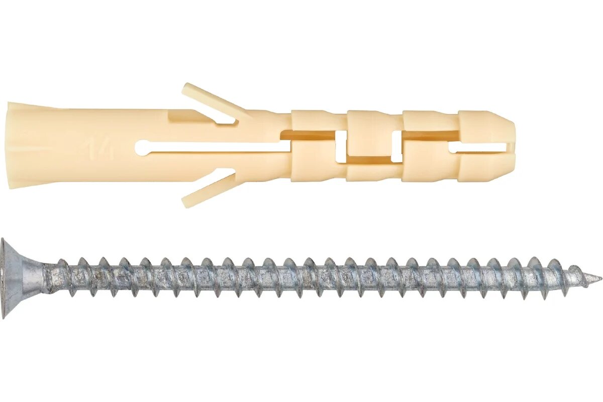 Европартнер дюбель распорный нейлоновый PND M6x40 со шурупом 4x50 мм 70 шт K2 0524