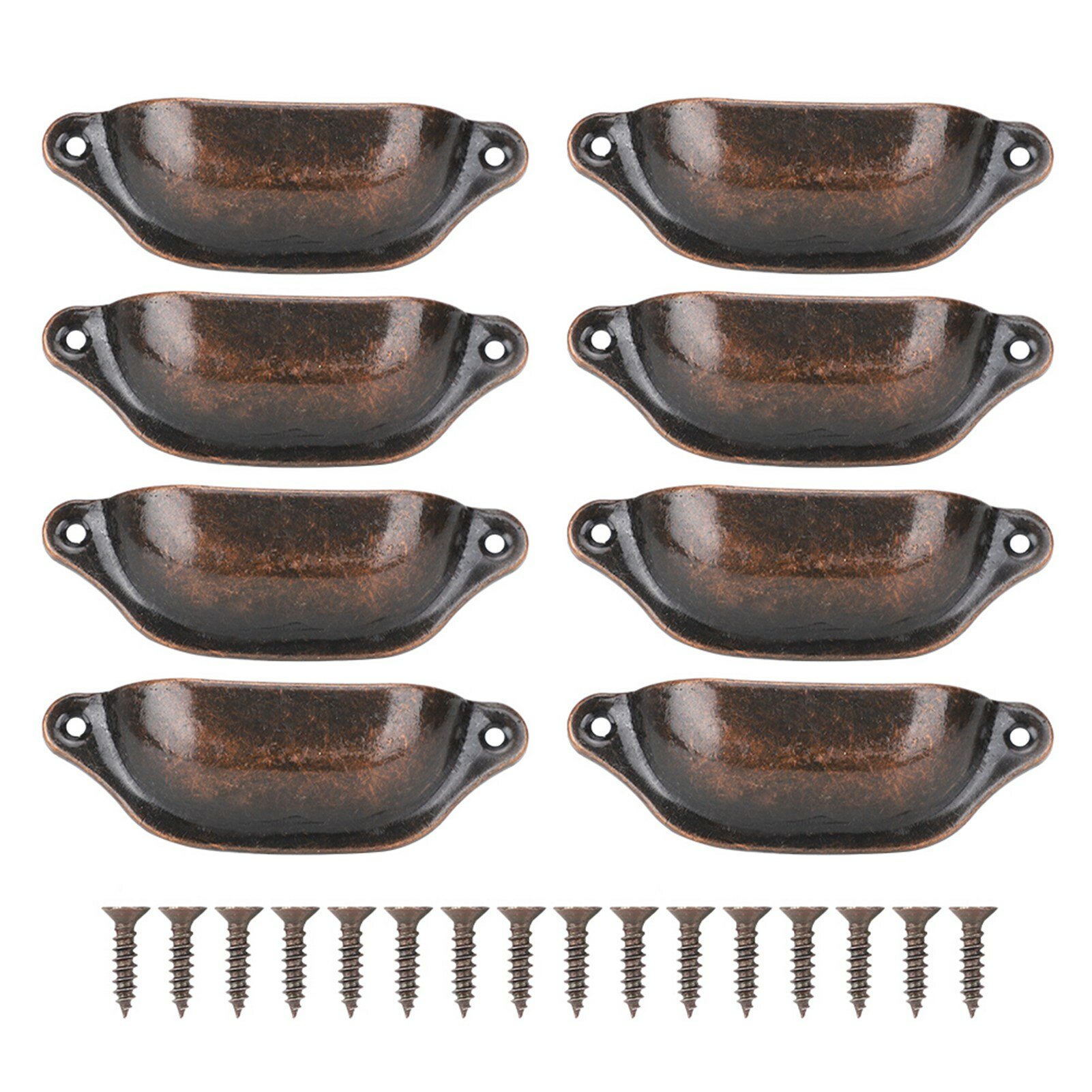 Антикварные полукруглые мебельные ручки в форме ракушки в китайском стиле для аптечки, книжного шкафа, тумбы или ящика (красная бронза).