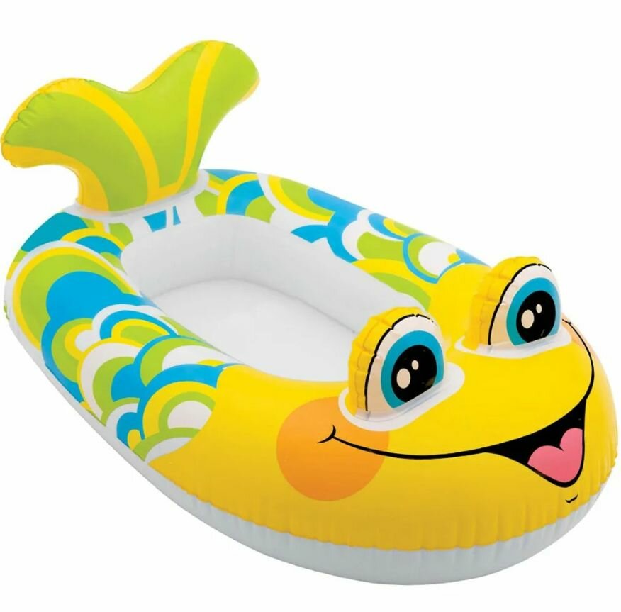 Плавательный круг Intex "Лягушка-Квакушка", ПВХ, 100x64 см, желтый