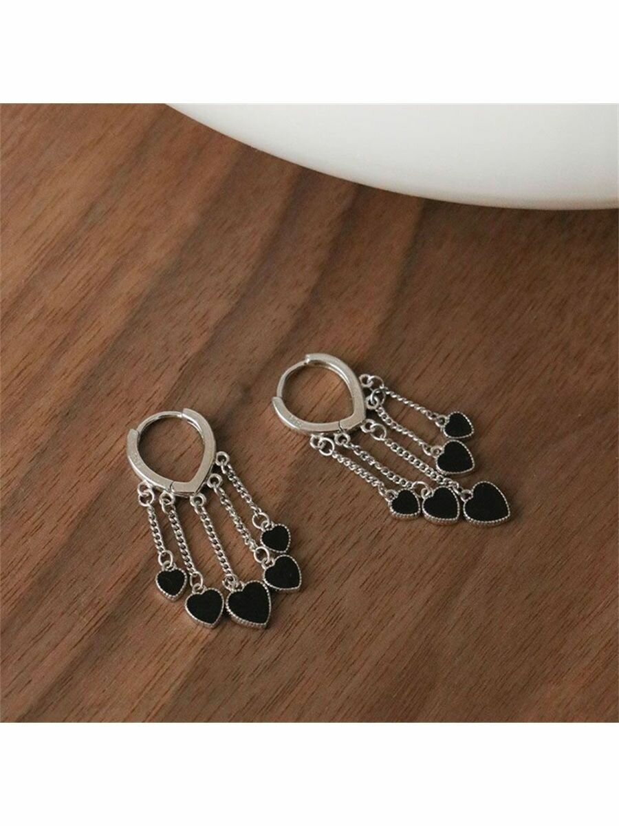 Серьги пусеты, эмаль, кристалл