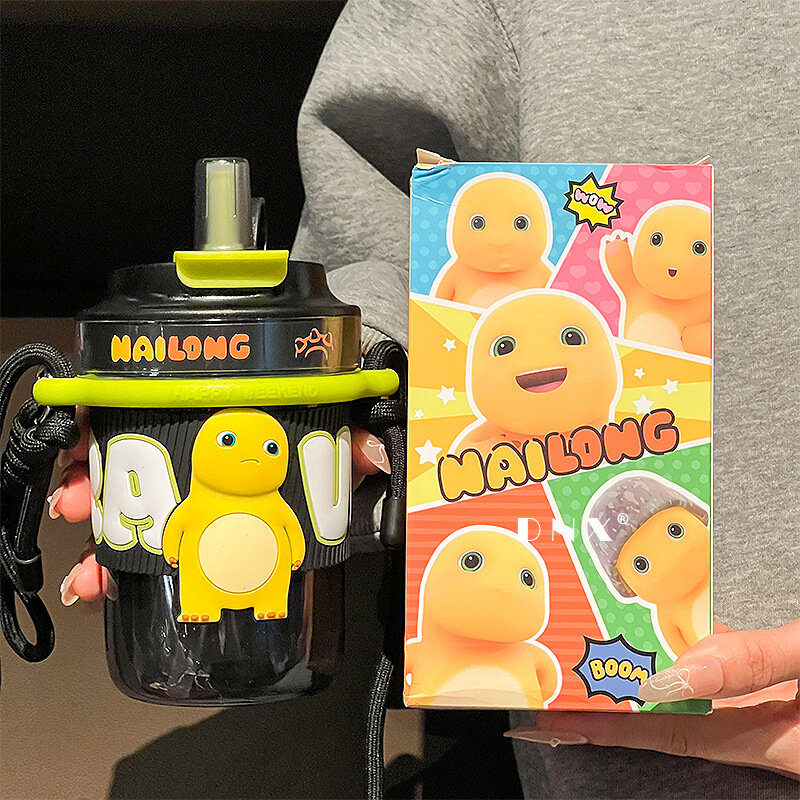 Двойная чашка для питьевой воды Xiaonailong из тританового материала, пластик, устойчивый к высоким температурам, с трубочкой, портативная, простая чашка для извлечения льда