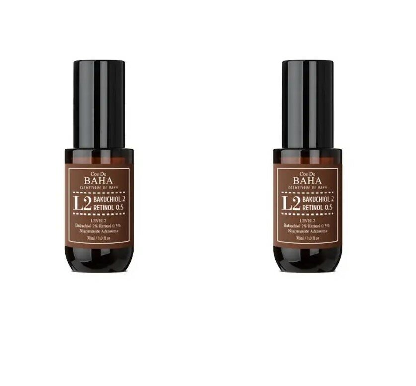 Сыворотка Cos de bana для лица L2 Bakuchiol & Retinol Serum (L2) , антивозрастная с бакучиолом и ретинолом, 30мл, 2 шт