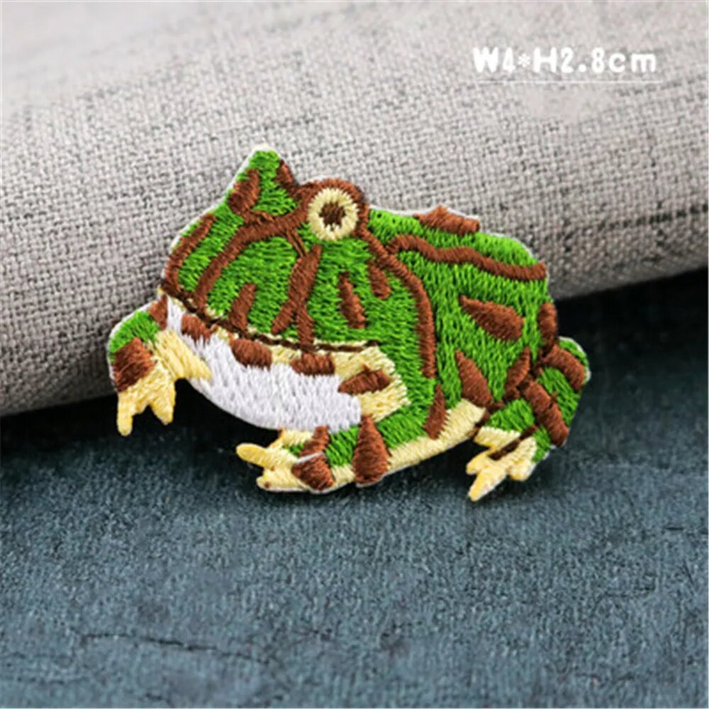 Патч Frog, вышивка лягушки, 4x2.8 см