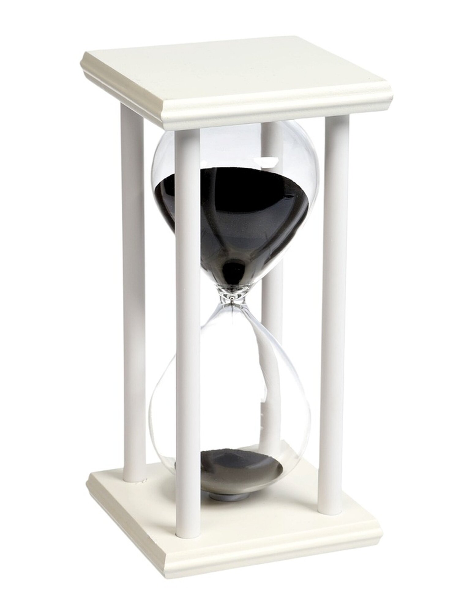 Песочные часы, на 60 минут, размер 10×10×20 см, деревянные, белые