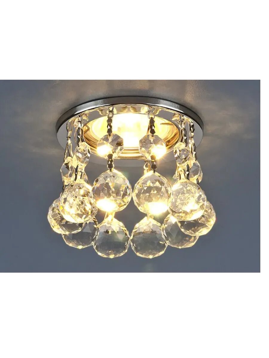 Встраиваемый светильник newrgy lighting 2051MR16CH/CL, хром, прозрачный кристалл, цоколь GU5.3, свет нейтральный белый, для гостиной