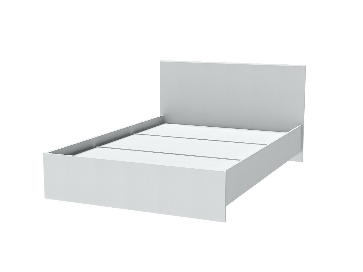 Кровать полутороспальная 140х200, с настилом ЛДСП, без матраса, Белый