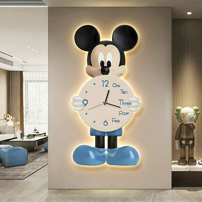 Настенные часы с Микки Маусом – 21×40 см, современные, для гостиной
