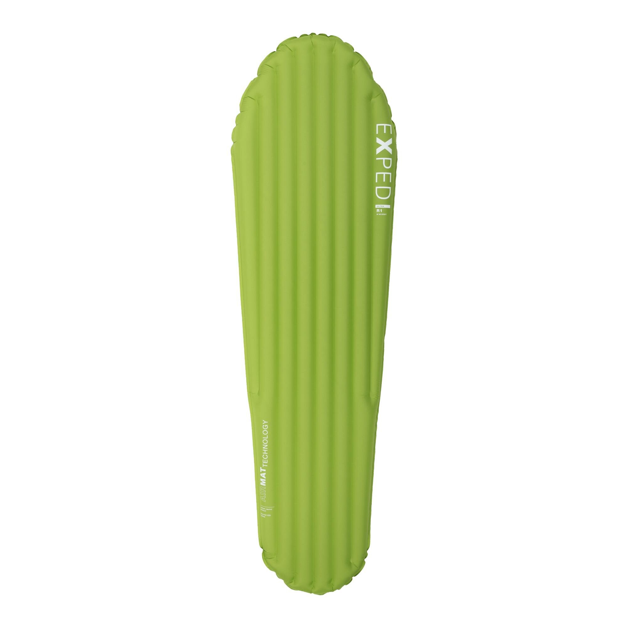 Decathlon Надувной походный матрас Exped Ultra 1R M Mummy, 183x52/35 см, 1-местный, зеленый