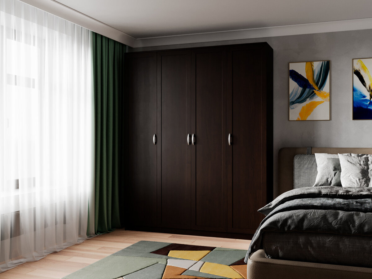 Шкаф распашной Стелла-21 Венге для одежды четырехдверный 170*210*40