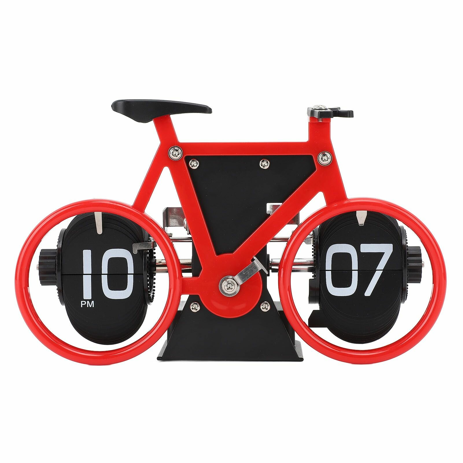 Винтажные часы-будильник в виде велосипеда с механическим переключением и напоминанием на батарейном питании для дома и офиса красные