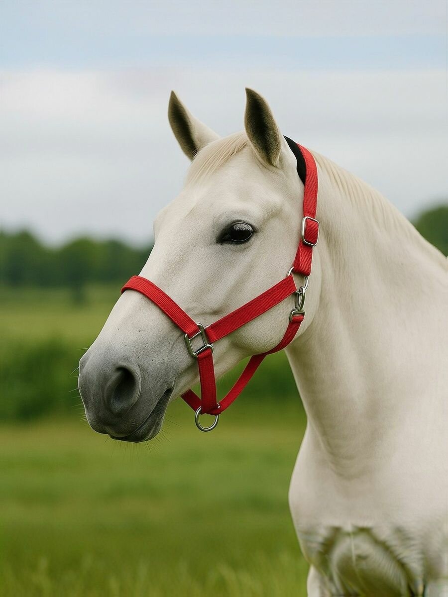 Неопреновый недоуздок Grandis, неопреновый, для лошадей, размер Cob, красный