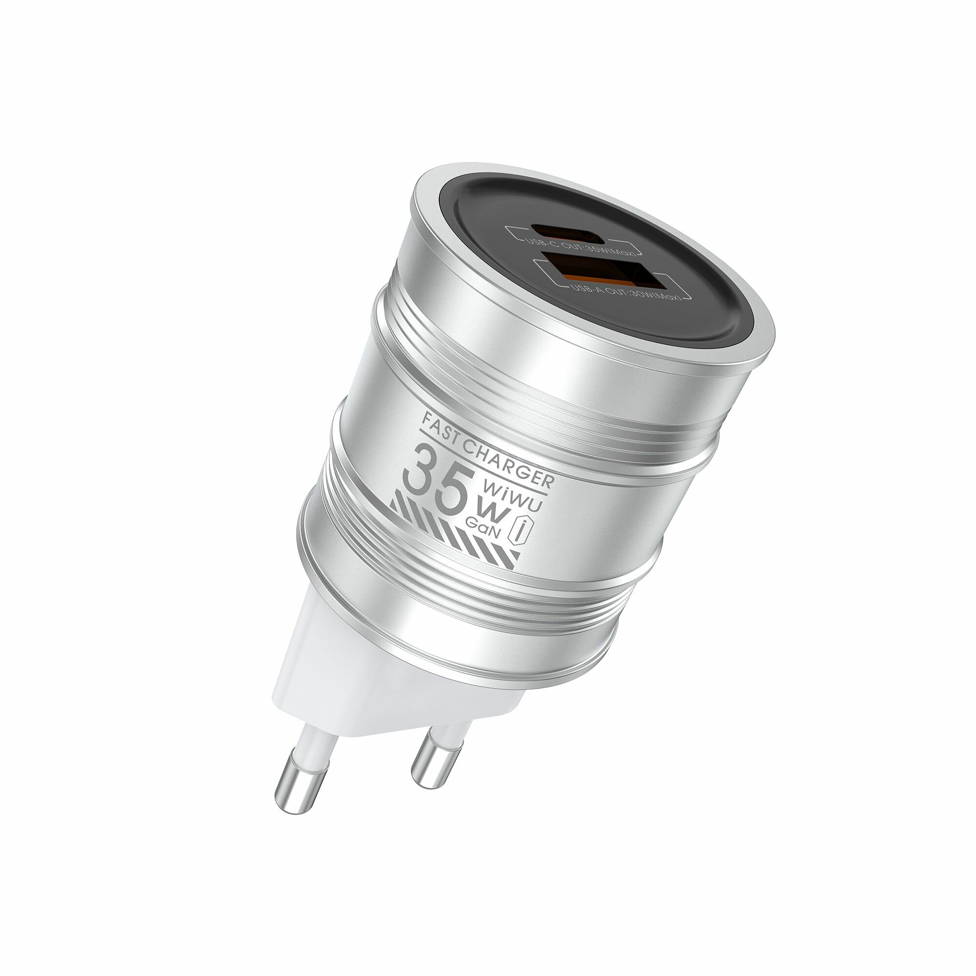Сетевое зарядное устройство WiWU Wi-U028 Barrel 35W GaN Fast Charger