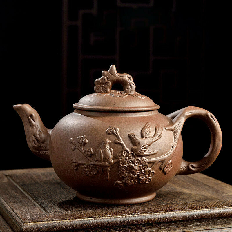 Заварочный чайник "Гармония" ручная работа из Исинской фиолетовой глины (920 мл)