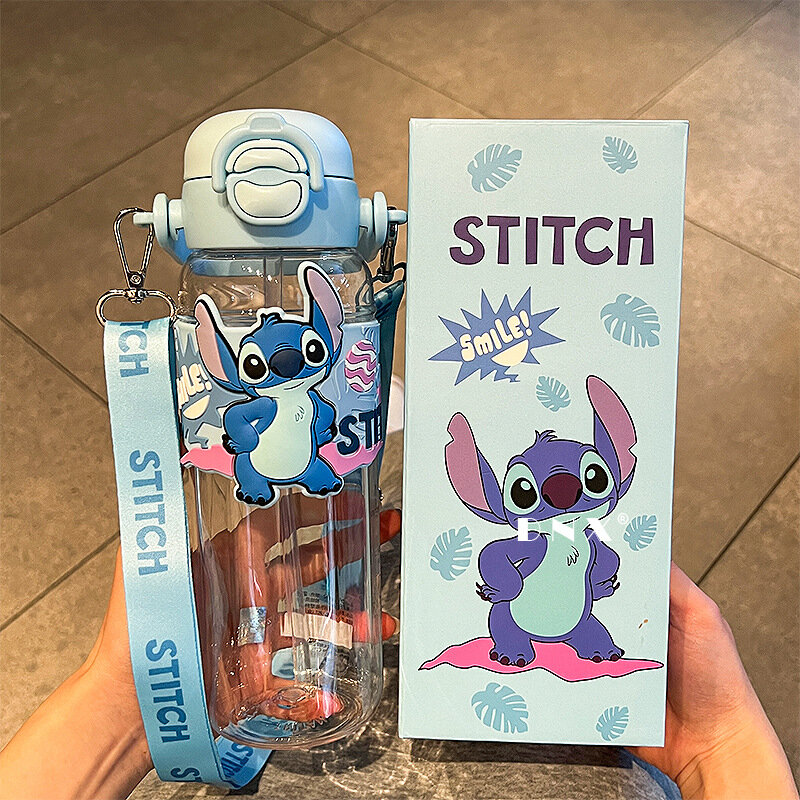 Новая чашка Stitch из соломы, высококачественная портативная пластиковая чашка для воды из тритана, большая емкость, двойная питьевая чашка для студентов