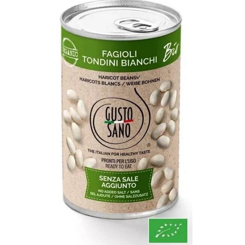 Фасоль белая Тондини консервированная органическая Gusto Sano 400 г