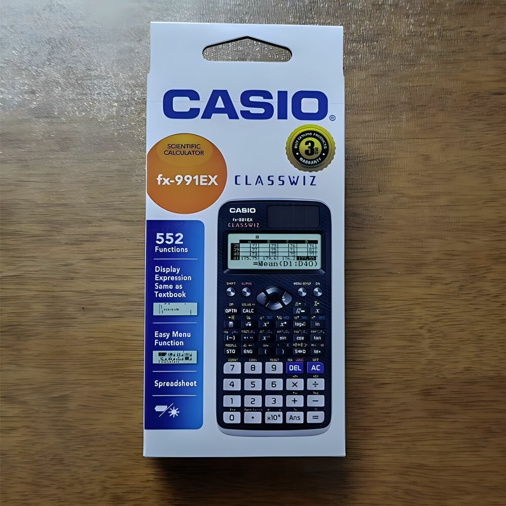 Научный калькулятор Casio FX-991EX 10+2-разрядный 552 функции, Черный