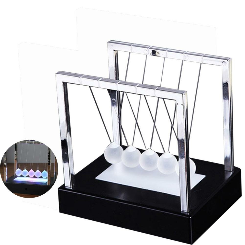 Светящийся маятниковый шар со светодиодной подсветкой, стеклянные шары, настольные украшения для дома и кабинета.