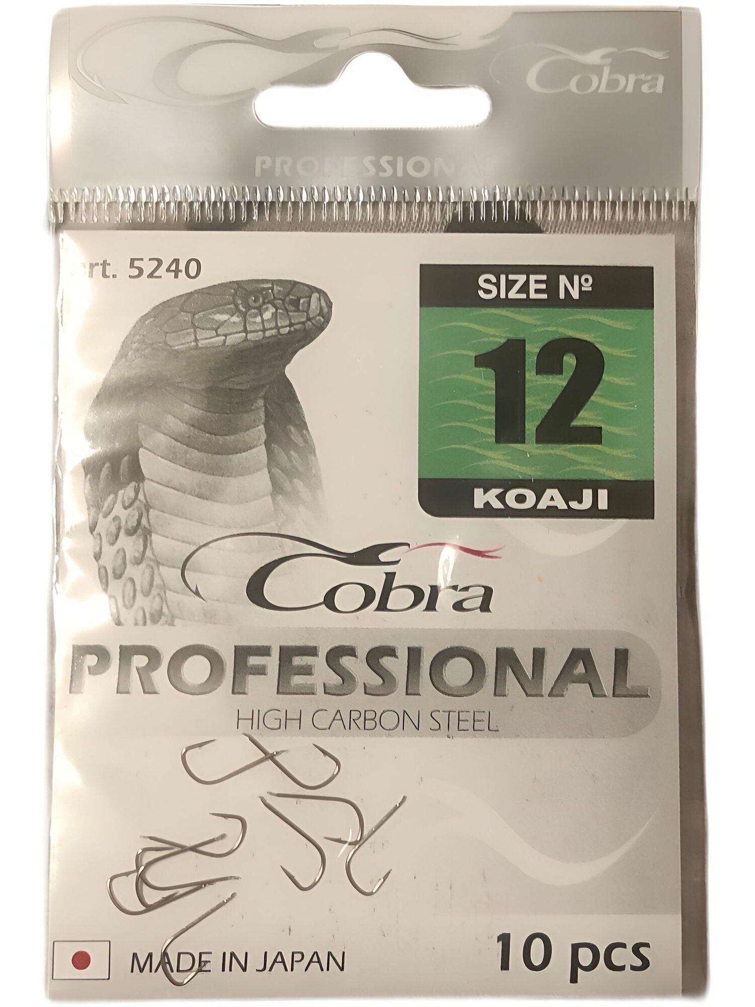Крючки для рыбалки Cobra Pro KOAJI , размер № 12 , одинарные ,10 штук