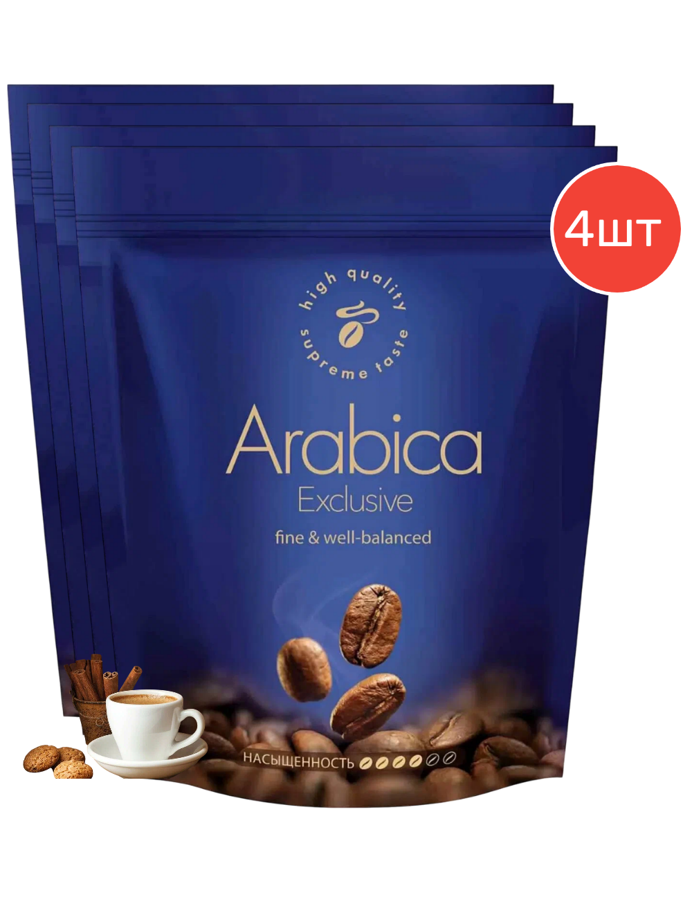 Растворимый кофе Tibio "Arabica Exclusive", американо, ГОСТ, 40г 4 шт