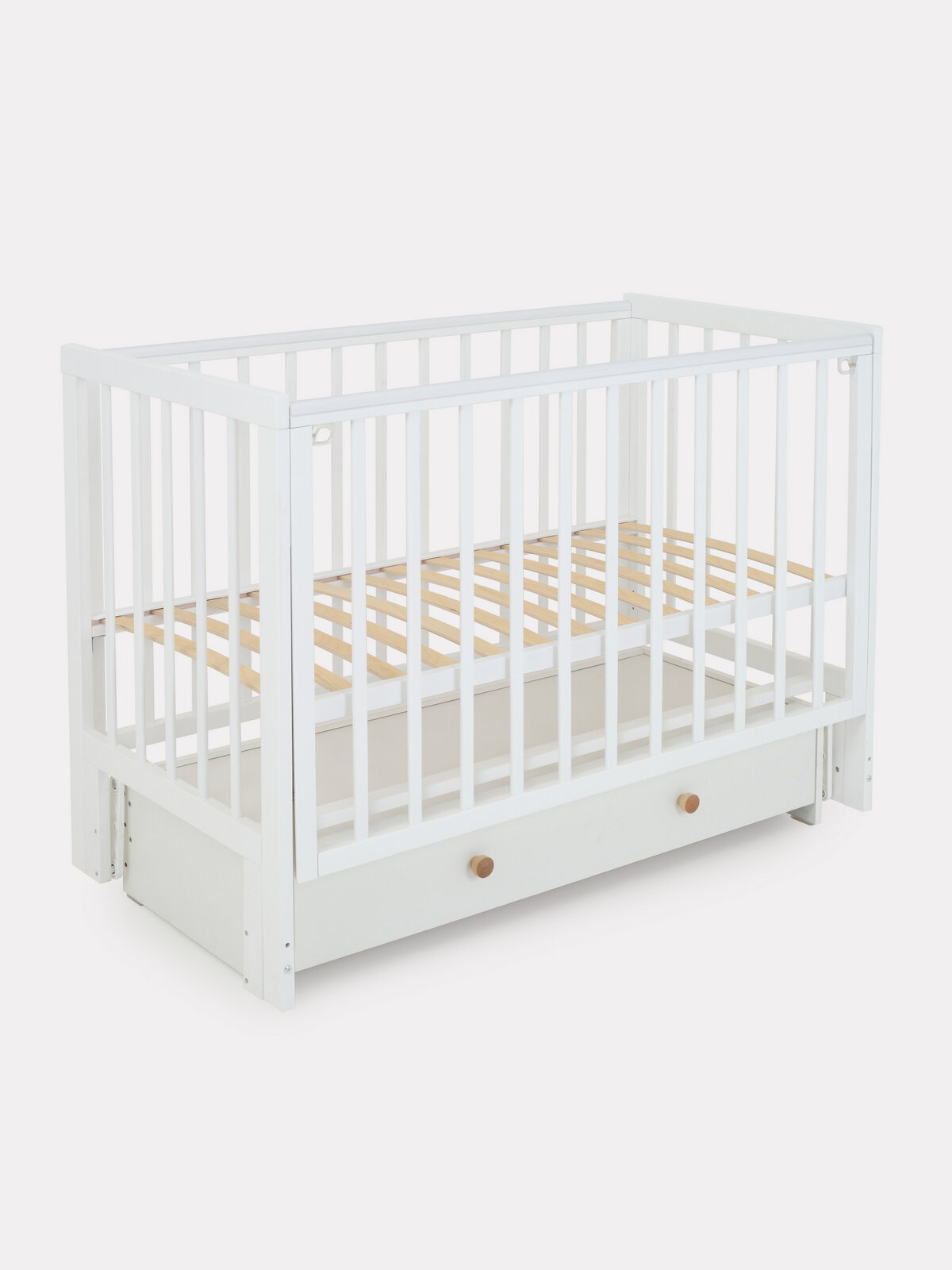 Кровать детская для новорожденных с маятником 120*60 Rant Indy Box (арт.780) Cloud White