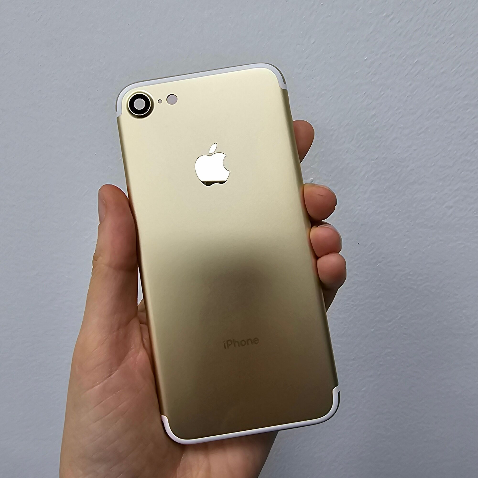 Корпус iPhone 7, золотой, Премиум, металлический
