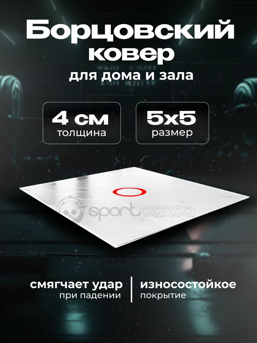 Борцовский ковер SportPanda, разборный, на карманах, 5x5 м