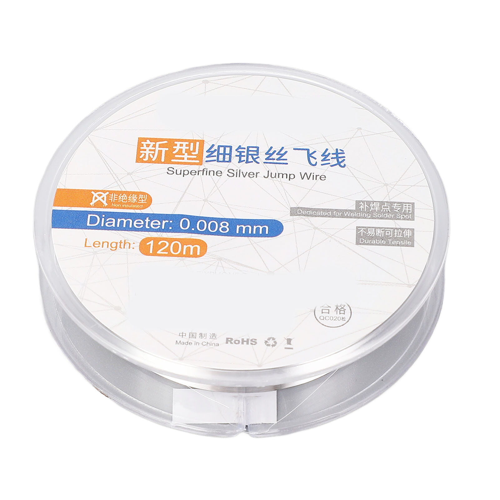 Серебряный провод 0.008 мм 120 м для пайки BGA и плат