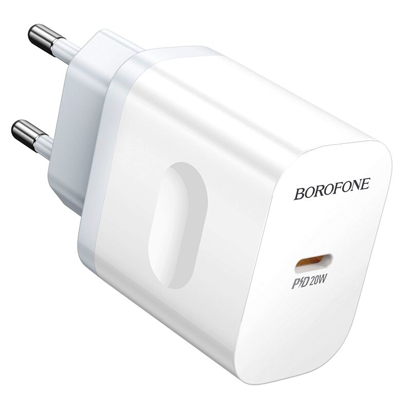 Адаптер питания USB-C 3.0А Borofone BA99A White зарядка PD20W - белый