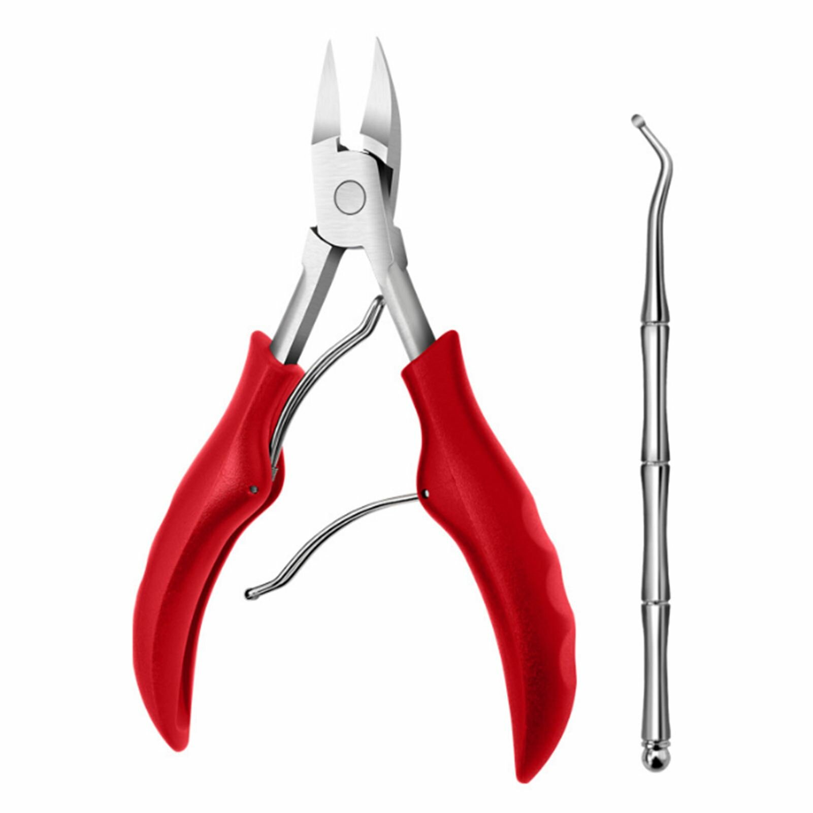 2Pcs Ingrown Toenail Tools Kit Stainless Steel Nail Cuticle Pliers Nails Clipper Lifter Fingernail Scissors for & Thick