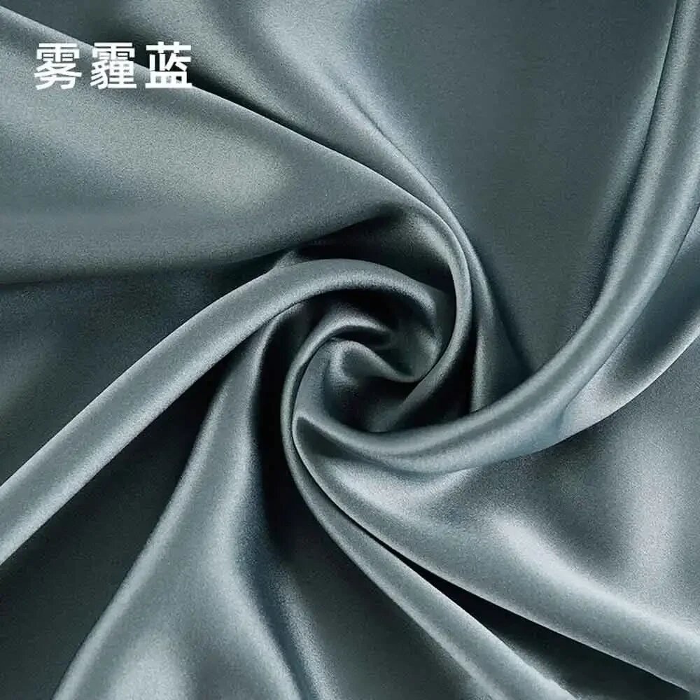 Шелковая ткань 100% натуральный тутовый шелк 19 Momme шириной 114 см 29-dark gray blue